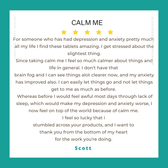 CALM ME Natural Supplement | Anxiety, Relaxation & Sleep Support | 18 ...